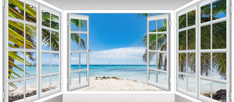 Ocean view window stock photo. Image of shadow, summer - 109664840