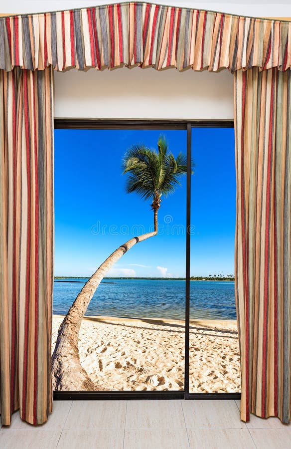 Ocean view window stock image. Image of green, ocean - 96627117