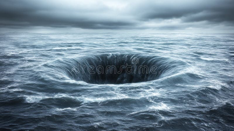 Ocean vortex, dark abyss stock illustration. Illustration of ocean ...