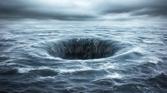 Ocean vortex, dark abyss stock illustration. Illustration of ocean ...