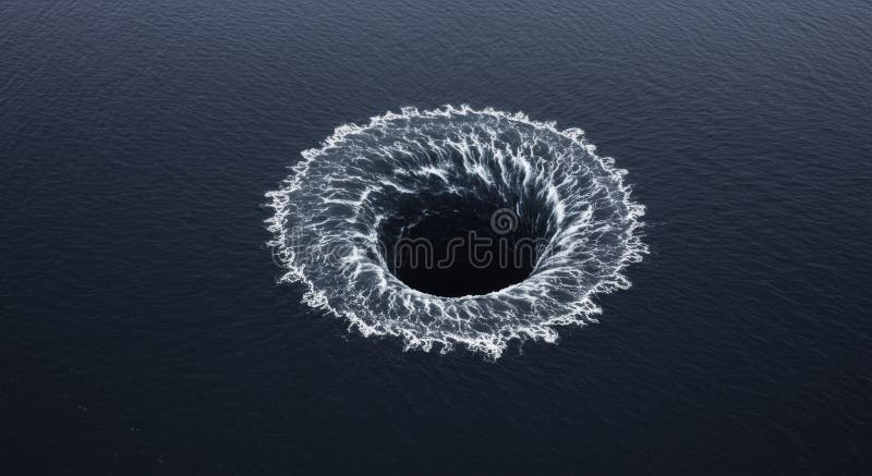 Ocean Vortex: Dark Whirlpool in Deep Water Stock Illustration ...