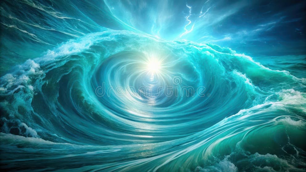 Ocean Vortex a Luminescent Path through Turbulent Waters. Generative AI ...