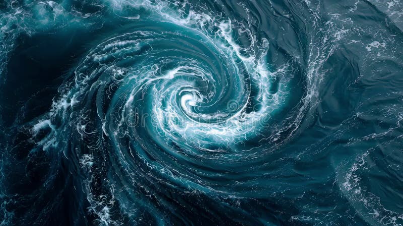 Ocean Vortex: Swirling Dark Blue Waves in a Powerful Spiral Stock Footage - Video of marine ...