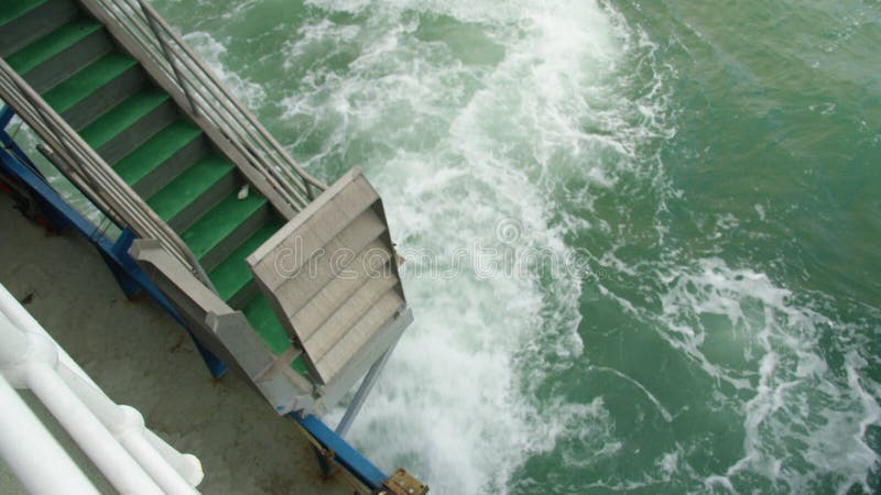 An Ocean Wake Created by the Ship`s Engine Stock Footage - Video of ...