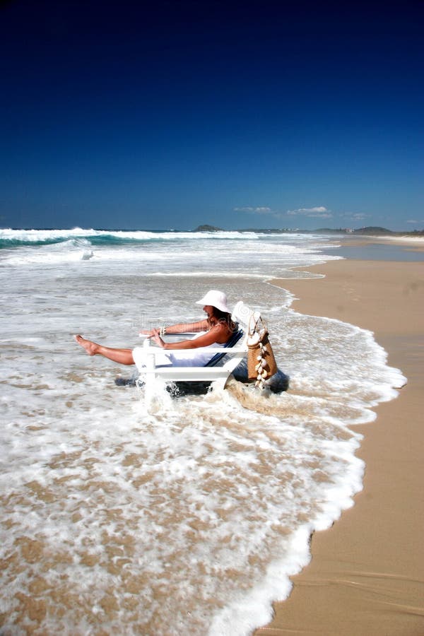 Rest on a Beach stock image. Image of chair, retire, ocean - 598235
