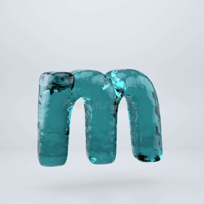 Ocean Water Letter M Lowercase Isolated on White Background Stock ...