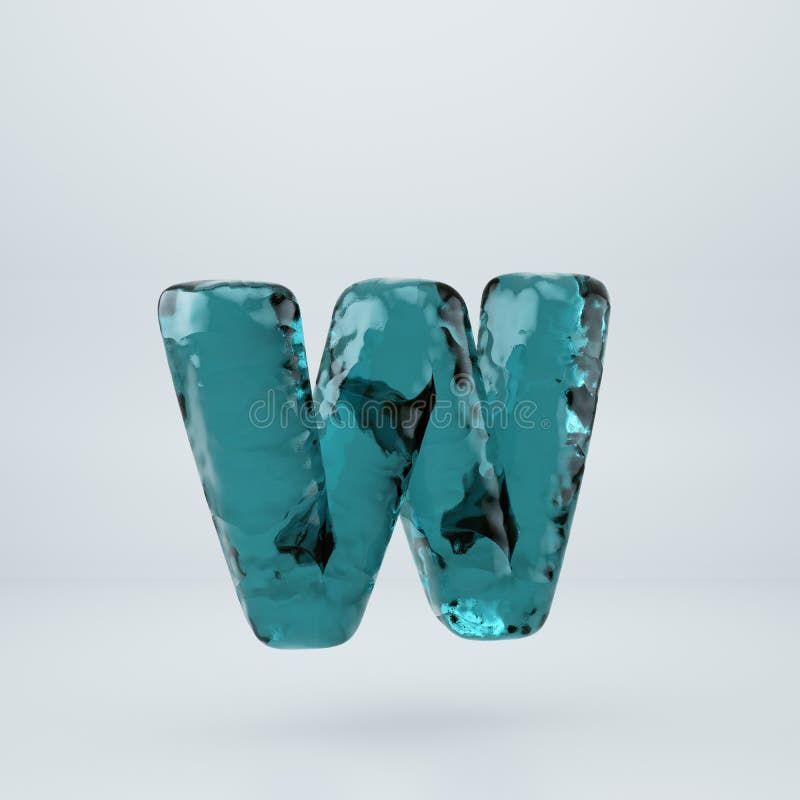 Ocean Water Letter W Lowercase Isolated on White Background Stock ...