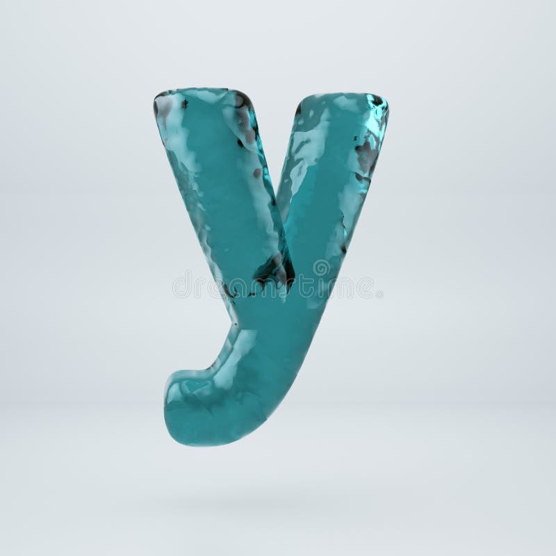 Ocean Water Letter Y Lowercase Isolated on White Background Stock ...