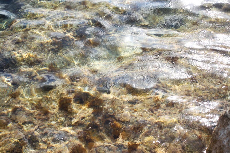 Ocean Water with Rain Drops Stock Image - Image of transparent, summer ...
