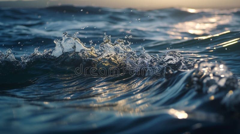 Ocean Water Close Up Ai Generated Stock Illustration - Illustration of ...