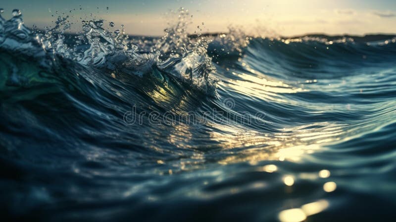 Ocean Water Close Up Ai Generated Stock Illustration - Illustration of ...