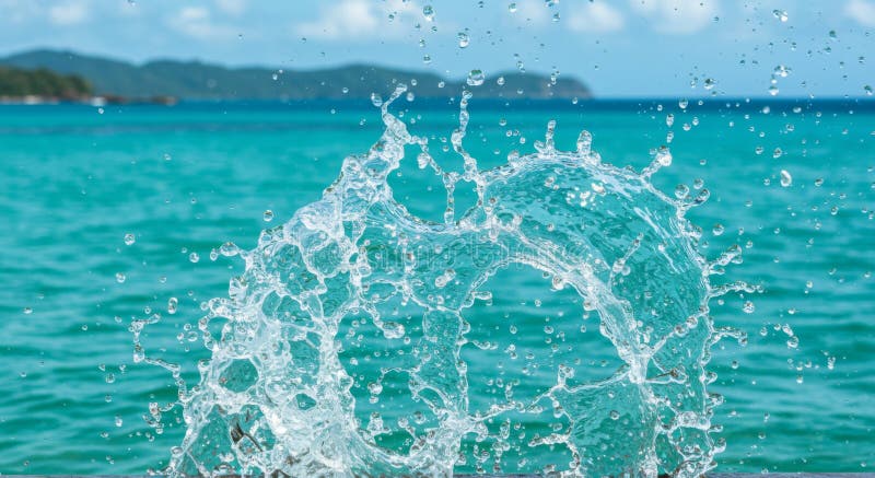 Ocean Water Splash Turquoise Blue Background Stock Illustration ...