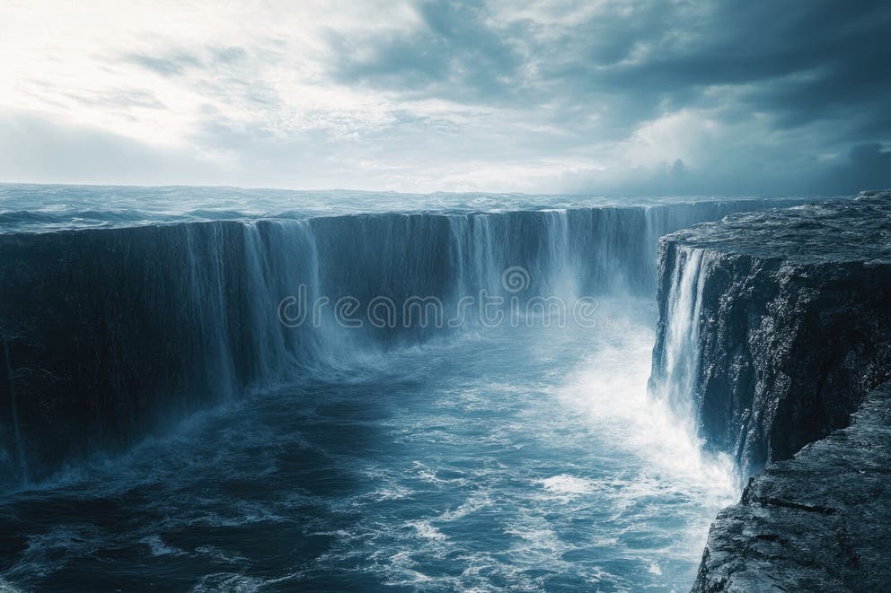 Ocean Waterfall stock image. Image of ocean, discover - 373258509