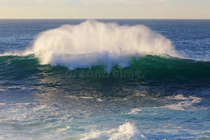 Ocean wave breaks stock photo. Image of blue, nature - 92328590