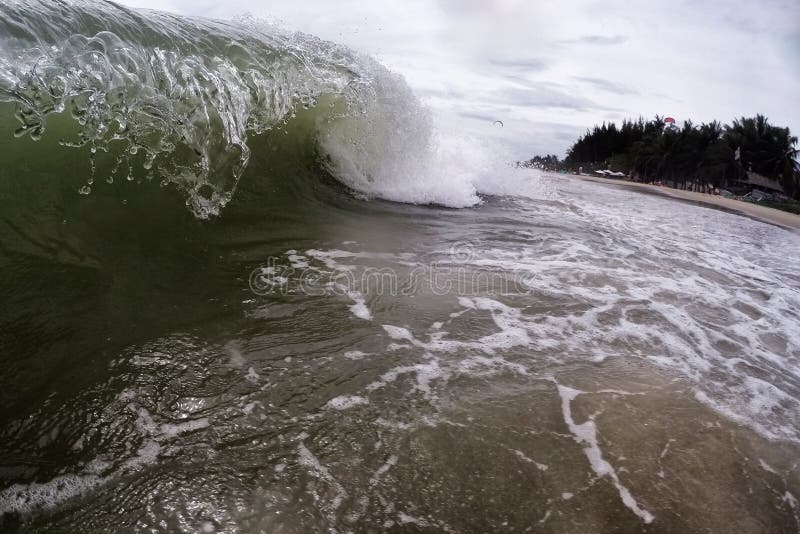 Ocean Wave on Cloudy Day in Vietnam Stock Photo - Image of blue, splash ...