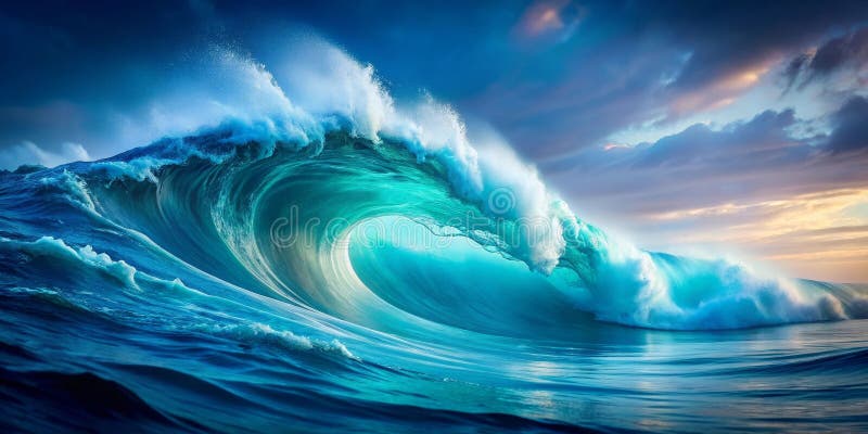 Ocean Wave Crest at Sunset a Dramatic Display of Nature S Power ...