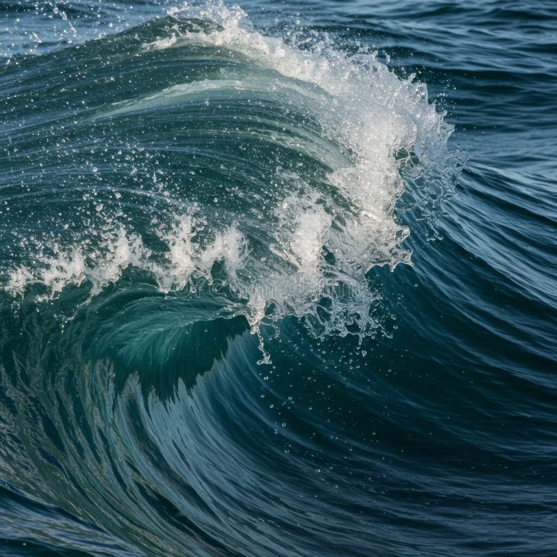 Ocean Wave with Deep Blue and Turquoise Colors Stock Illustration ...