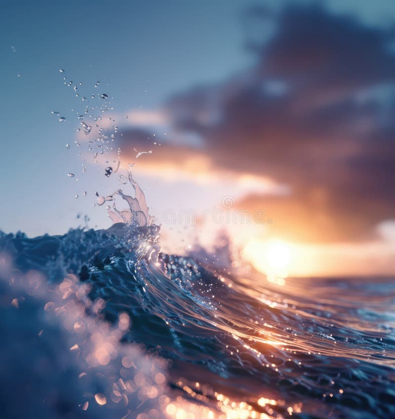 Super Detailed Ocean Wave with Frothy Crest and Dynamic Motion ...