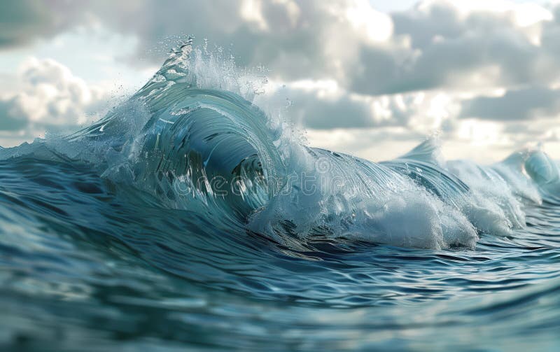 Detailed View of a Sea Wave in Motion, Emphasizing the Complex Patterns ...