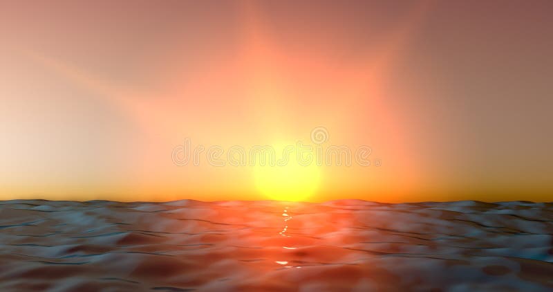 Ocean Wave in Evening. Sunset Over the Sea with Sun Reflection. Sun ...