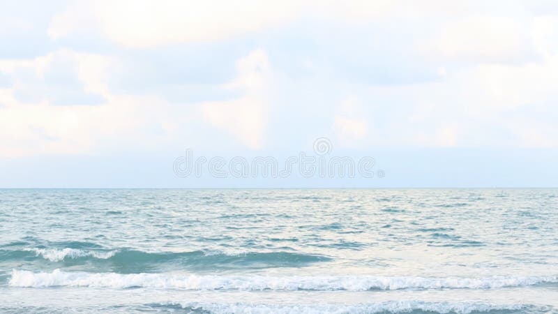 Ocean Wave Hit The Beach Sea Waves With Wave Crashing On Sandy Shore