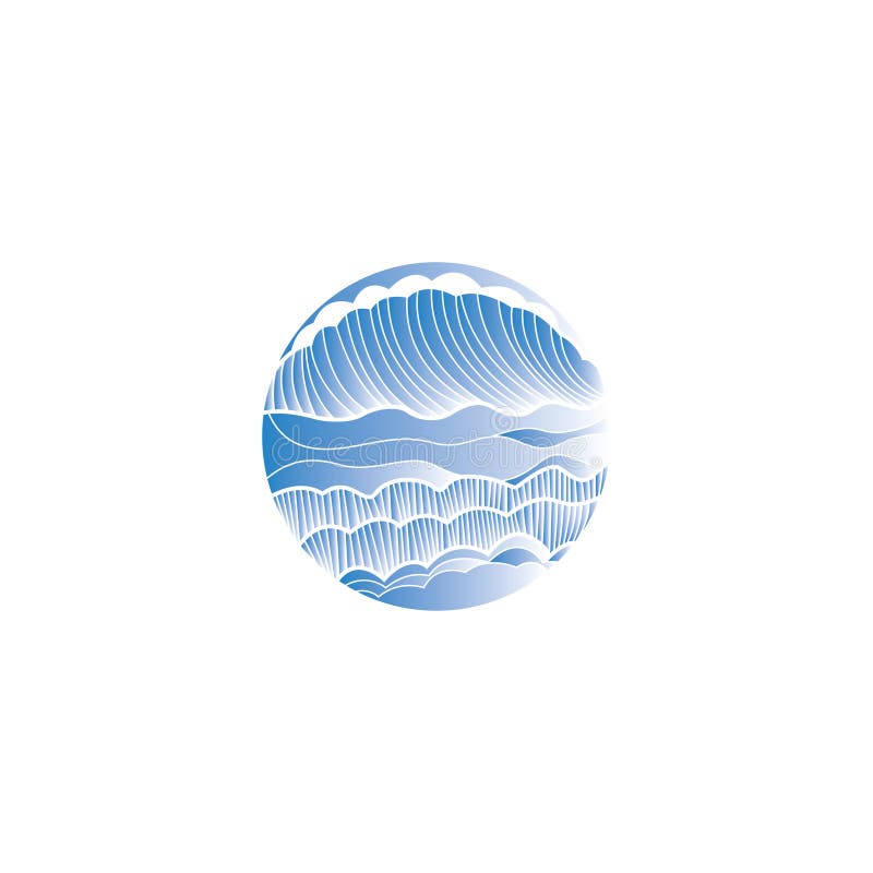 Ocean Wave Icon Circle Design Vector Illustration Stock Illustration ...