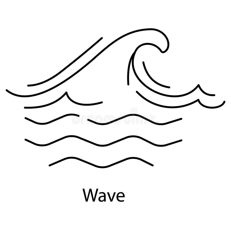 Ocean Wave Icon. Vector Design Stock Illustration - Illustration of ...