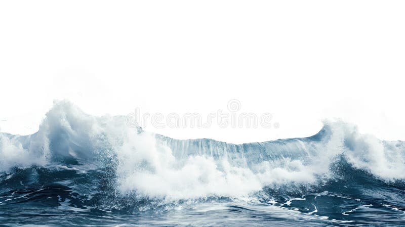 Ocean Wave Isolated on White Background Stock Image - Image of texture ...