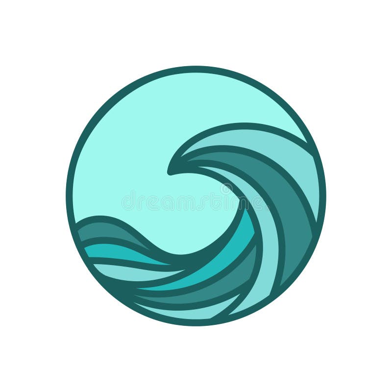 Ocean wave logo design stock vector. Illustration of creative - 266164318