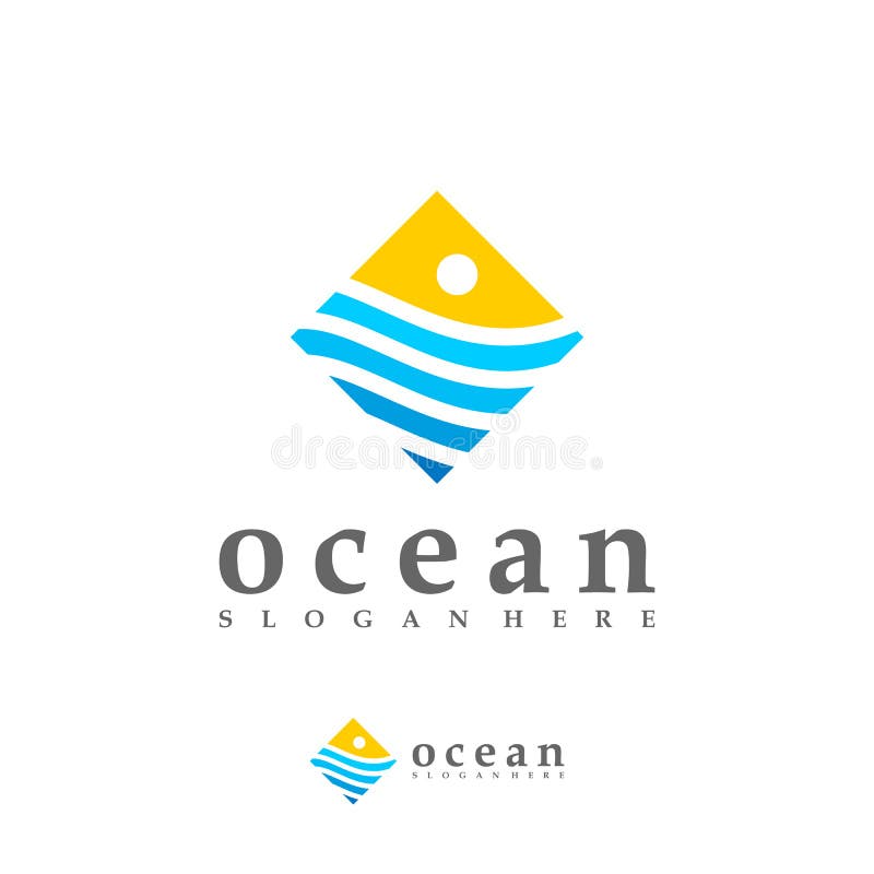 Ocean Wave Logo Vector Template, Creative Water Wave Logo Design ...