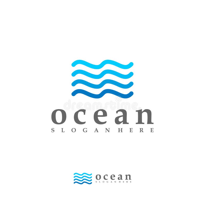 Ocean Wave Logo Vector Template, Creative Water Wave Logo Design ...