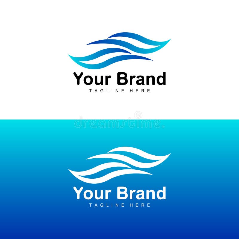 Ocean Wave Logo, Water Wave Design, Brand Design Vector Stock Vector ...