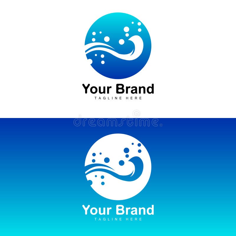 Ocean Wave Logo, Water Wave Design, Brand Design Vector Stock Vector ...