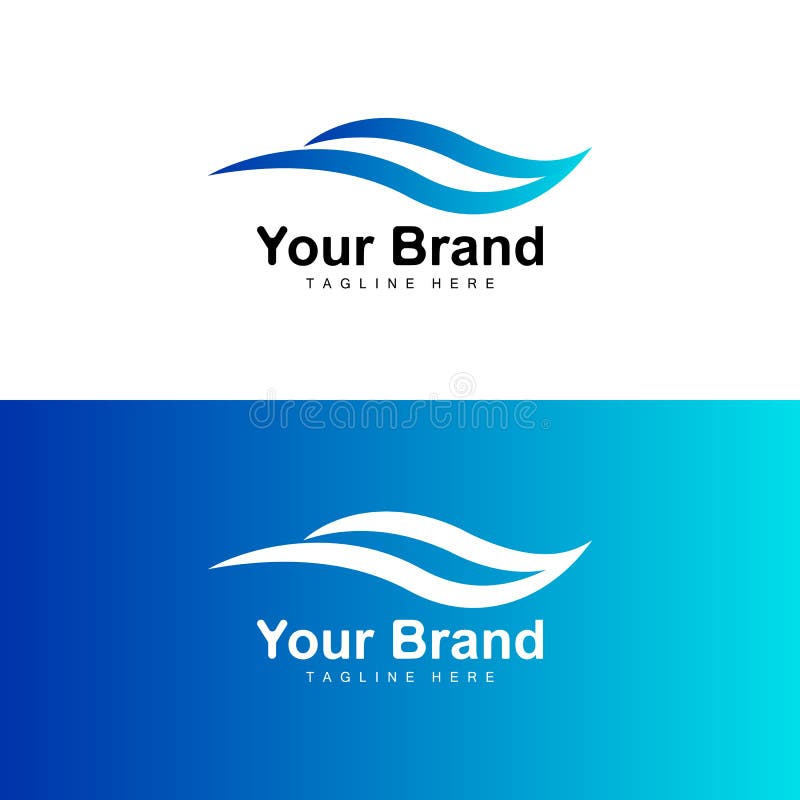 Ocean Wave Logo, Water Wave Design, Brand Design Vector Stock Vector ...