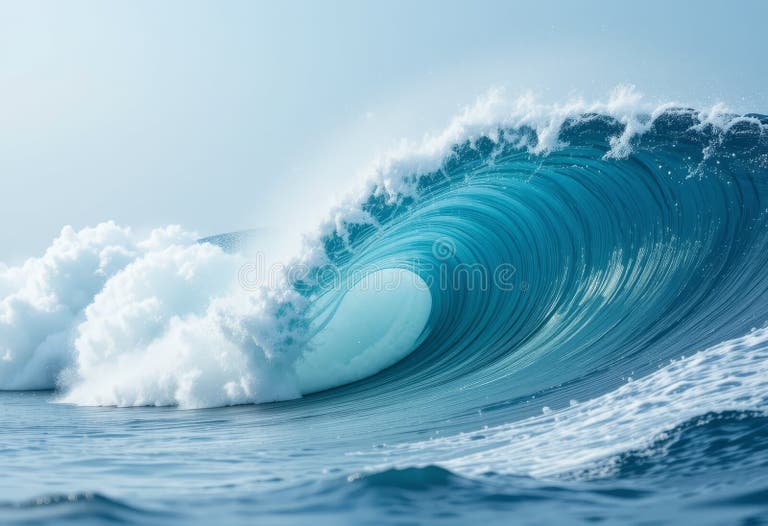 Ocean Wave Natural and Flowing Backdrop. Stock Image - Image of power ...