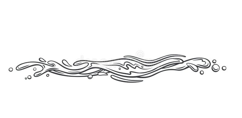 Ocean wave outline stock vector. Illustration of vintage - 248048333