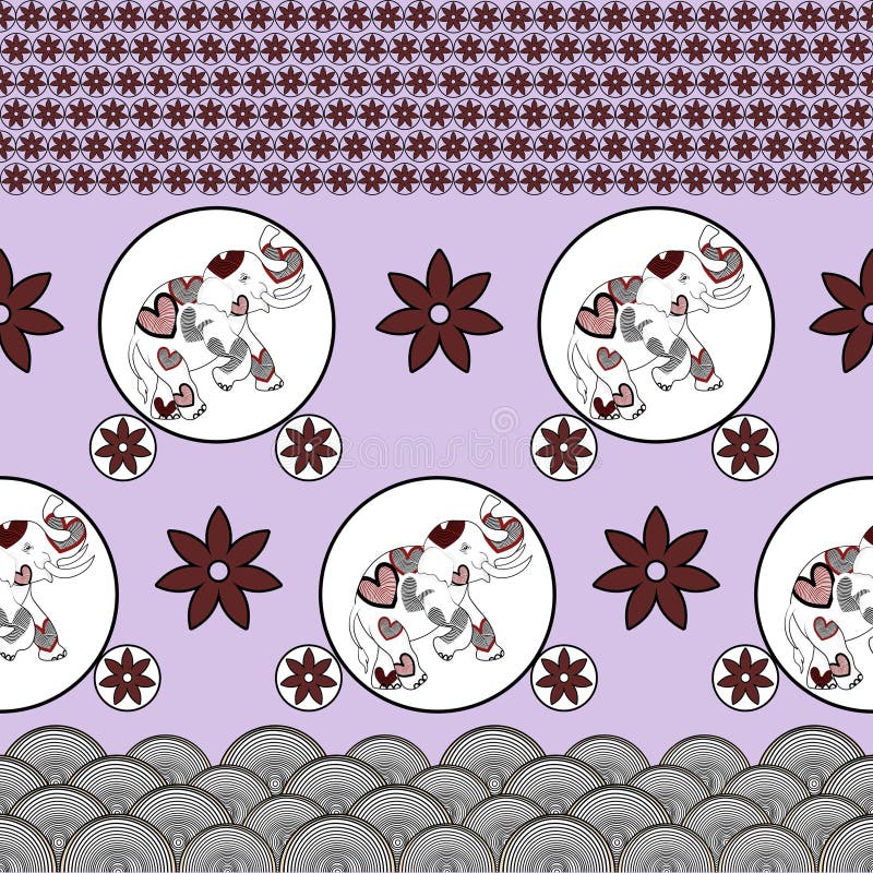 Ocean Wave Pattern with Asian Elephant, Wallpaper Art. Japanese ...