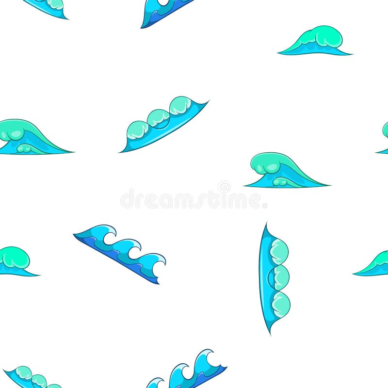 Ocean Wave Pattern, Cartoon Style Stock Vector - Illustration of ...