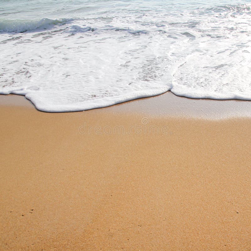 Ocean Wave on Sandy Beach Background Stock Image - Image of shore ...