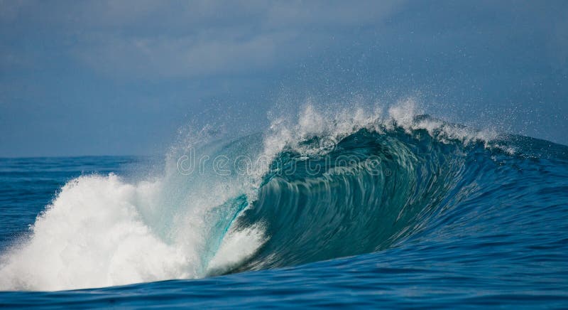 Ocean Wave is Screwed into the Pipe. Indian Ocean Stock Photo - Image ...