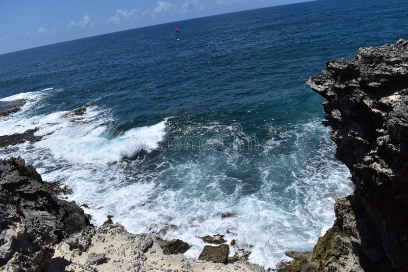 Ocean Wave Splash on the Reef, Beautiful Nature Landscape Stock Photo ...