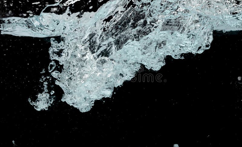 Ocean Wave Splash into Surface Underwater and Many Bubbles Water ...