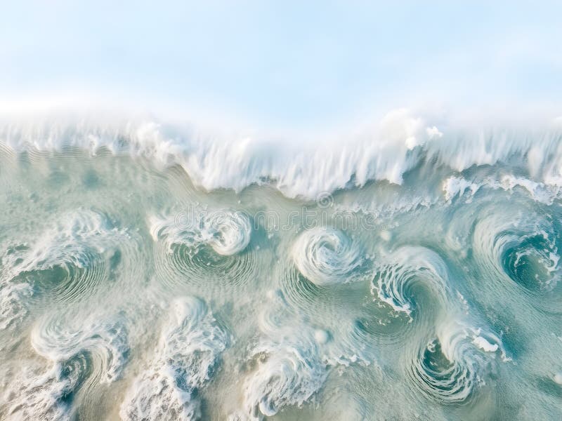 Ocean Wave with Splashes and Foam. Aerial View of Ocean Waves Stock ...