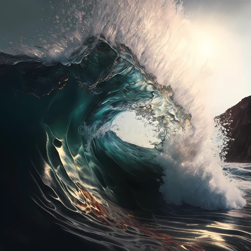 Ocean Wave Splashes in Motion for Beautiful Nature Background Stock ...