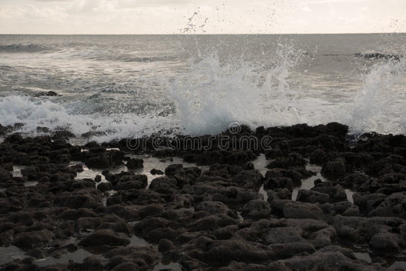 Ocean Wave Splashing Over the Stones Stock Photo - Image of breaking ...