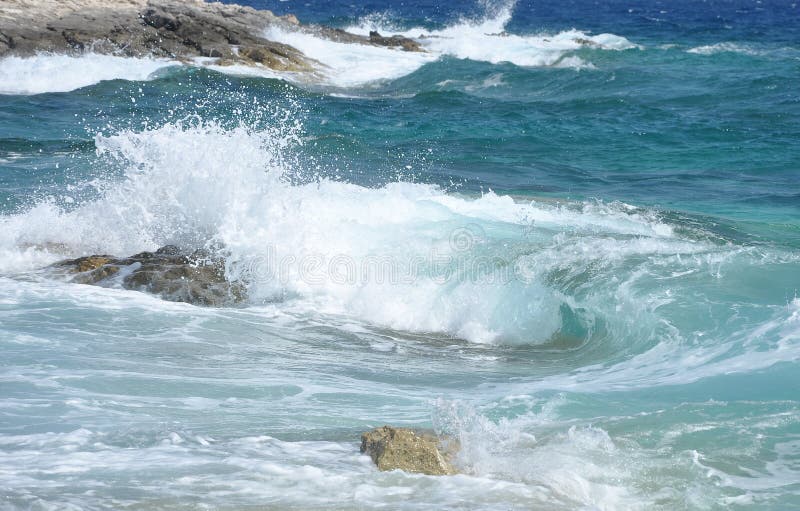 Wave breaking stock image. Image of coast, sunshine, nature - 76959283