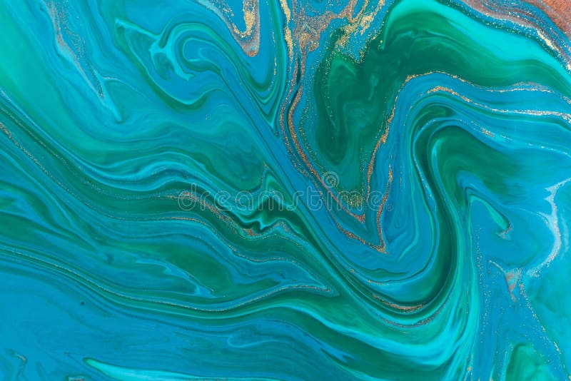 Ocean Wave Style Abstract Marble Blue Texture. Stock Photo - Image of ...