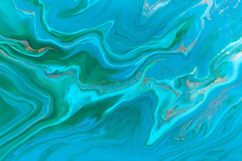 Ocean Wave Style Abstract Marble Blue Texture. Stock Image - Image of ...
