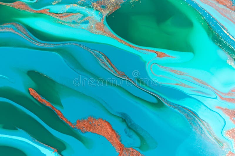 Ocean Wave Style Abstract Marble Blue Texture. Stock Photo - Image of ...