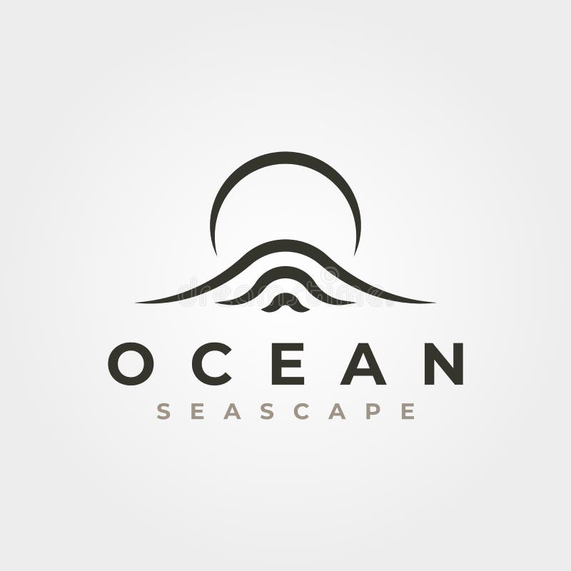Ocean Wave with Sunset Logo Vector Symbol Illustration Design, Creative ...